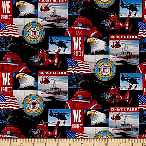 Military Coast Guard Allover Multi, Fabric by the Yard