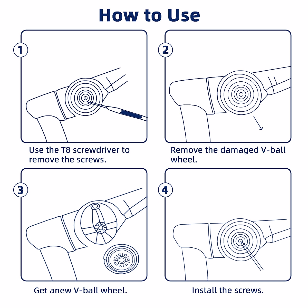 Ball Wheel Replacement Parts for Dyson V10 V11 V15 Gen5 Outsize Vacuum Cleaner 100W High Torque Cleaner Head No. 970100-05