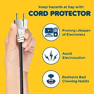 SunGrow Dog and Cat Cord Protector, 3/8 Inch Diameter, Dog, Cat, Ferret Cord Protector from Wire Chew, Cable Protector Tubing, Stop Chewing Cable Management Sleeve (20 Feet)