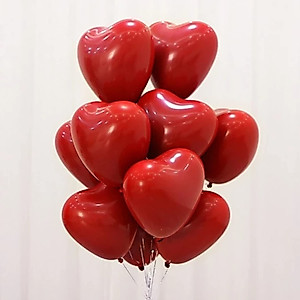 Dzrige 10 Inch Valentine's Day Heart Balloons,Love Heart Balloons Red Heart Shaped Latex Balloons for Valentines Day Wedding Engagement Birthday Party Decoration (20Pcs)