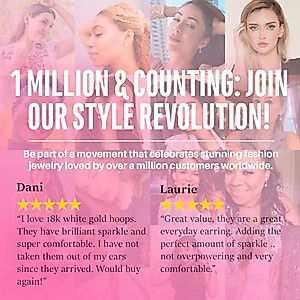 Bianca “Fair” 18k White Gold Plated Swarovski Hoop Earrings, Silver Hoop Earrings, Small Hoop Earrings