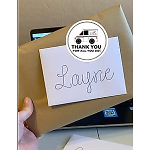 Top label Thank You Postal Worker Stickers,Postal Appreciation Themed Stickers for Package Sealing,2 Inch 500 Pcs