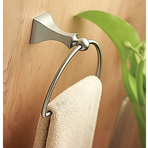 Moen Retreat Collection Brushed Nickel Bathroom Hand Towel Ring with Wall Mount Hardware, DN8386BN (Pack of 2)