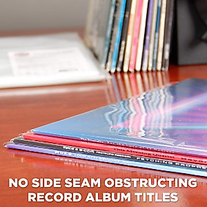 GOgroove Vinyl Record Storage Sleeves with Clear Plastic for Albums - 50 Sets Record Sleeves Inner/Outer 12" (100 Pack) - Archival Safe for LP Storage Display, Resealable Flap - Anti Static, Dust