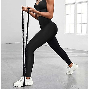 BODYSUNER Compression Sauna Sweat Leggings Pants for Women Thermo Compression Workout Gym Slimming Thigh Trimmer Blue,S/M