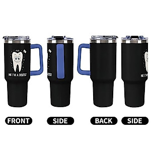 Trust Me I'm A Dentist Insulated Tumbler with Lid And Straw Stainless Steel Travel Coffee Mug 40oz Deep Blue-style