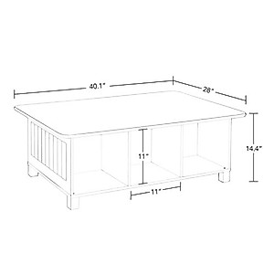 RiverRidge Home RiverRidge Activity Table, White with Coral Bins