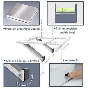 Flamorrow Window Air Conditioner Support Bracket, No Drilling or Tools Required, Drillless Easy Install AC Mount, Heavy Duty Window AC Bracket Fits Single or Double Hung Windows, Holds Up to 200lbs