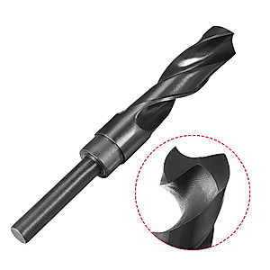 uxcell Reduced Shank Drill Bit 20mm Black Nitride Coated with 1/2 Inch Straight Shank, High Speed Steel HSS 9341 Twist Drill Bit for Stainless Steel Alloy Metal Plastic