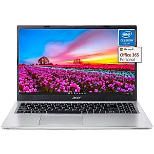 acer 2023 Newest Aspire 1 Slim Laptop, 15.6" FHD Laptop, Intel Celeron N4500 Processor, 12GB RAM, 128GB eMMC, 1-Year Microsoft 365 Personal Subscription,Student, Windows 11 Home S