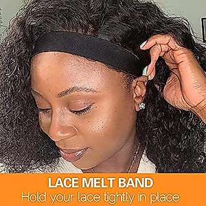 Edge Bands and Hair Wrap Headband for Wigs, Closures & Frontals - Non-Slip Elastic with Brush for Baby Hair