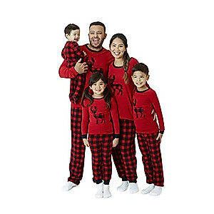 Eddie Bauer Matching Family Holiday Pajama Set – Christmas Morning Holiday Card Pajamas – Men, Women, Kids, Infant Toddler, Size X-Large, Red