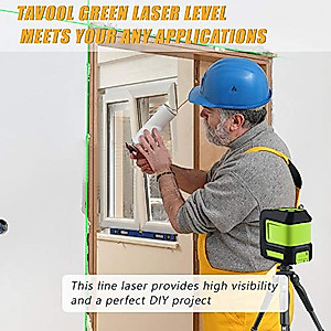 Line Laser Level Tool – 100ft Green Self Leveling Laser Line Level with Horizontal and Vertical Line Laser leveler for Indoor Outdoor Picture Hanging Construction Wall Writing Tile Installation