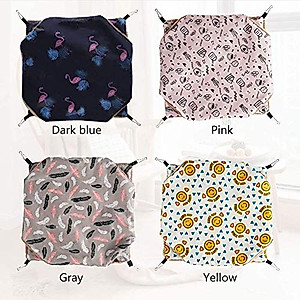 Small Pet Cage Hammock with 3 Christmas Bell Ornaments,Triple Layer Hammock Hamster Guinea Pig Cage Accessories Bedding Cozy Ferret Tunnel Cave Small Animals Bed for Chinchilla Sugar Glider (Pink)