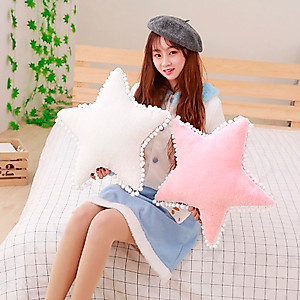 elfishgo Creative Star Moon and Cloud Plush Pillows Stuffed Toys (White, Star)