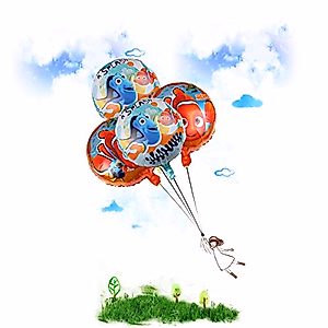 4 pcs Finding Nemo balloon Finding Nemo theme party supplies, large 18 inch aluminum film balloon birthday party supplies decoration