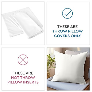 Encasa XO Throw Pillow Covers 12x20 in Set of 2 Jet Black | No Inserts | Cotton Pillow Covers for Living Room, Bed, Sofa, Couch | Decorative Cushion Covers with Improved Zippers