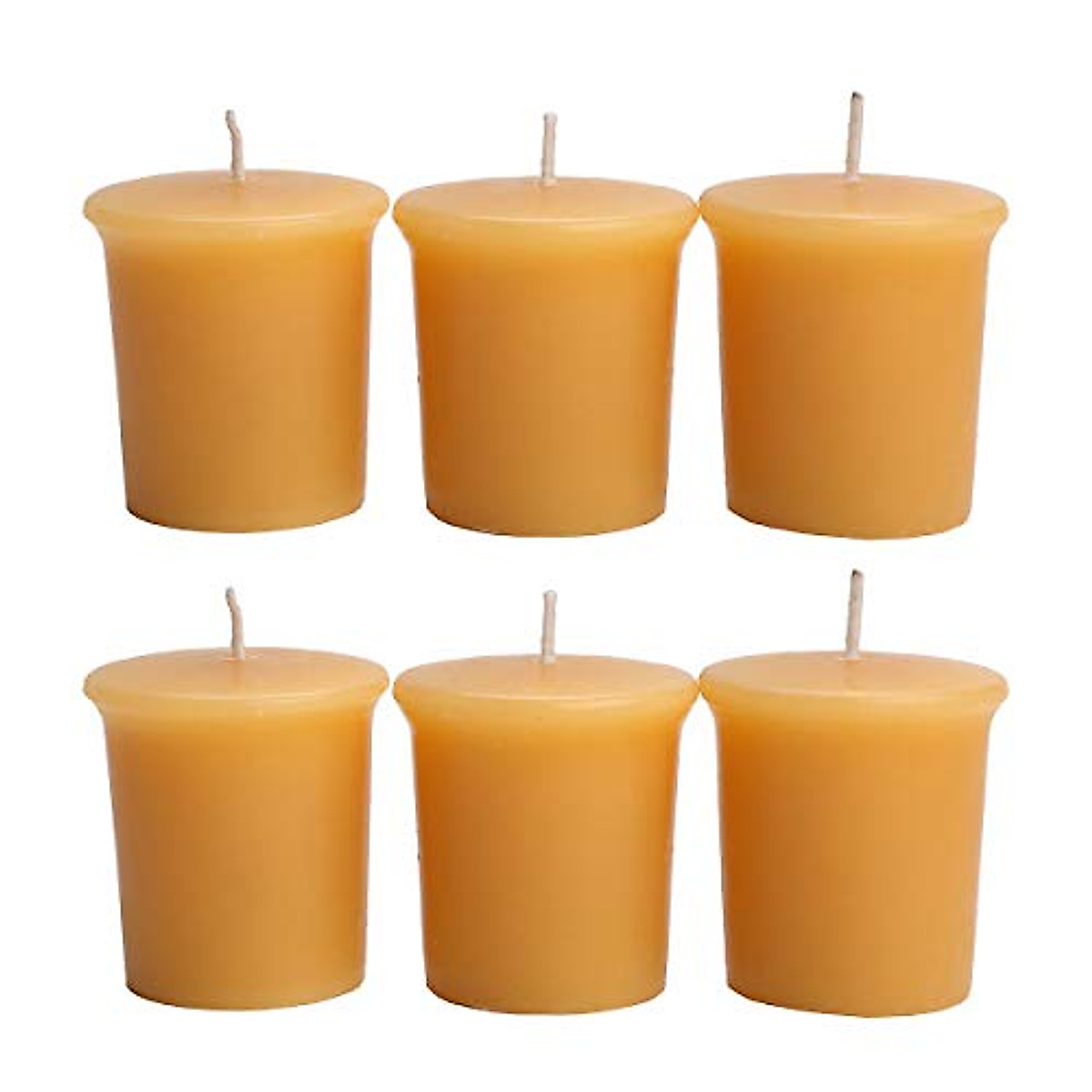 LJQizn 6pcs Beeswax Votive Candles Pure Handmade Pillar Natural Votives Set for Gift Home Décor Party Wedding Spa