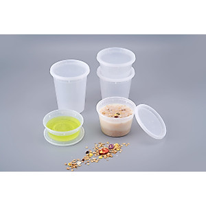 X PACK 32 oz [240 set] Reusable Deli Containers with Lids -Durable Food Storage Containers, Airtight Seal | BPA Free | Stackable | Leakproof | Microwave/Dishwasher/Freezer Safe