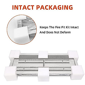 QuliMetal 24" x 8" Drop-in Fire Pit Pan with Spark Ignition Kit - Natural & Propane Gas Rectangular 304 Stainless Steel Fire Pit Burner Kit for Indoor & Outdoor, Rated for up to 150K BTU