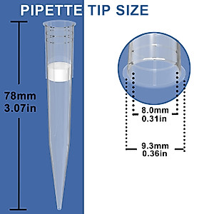 ONiLAB Scientific Universal 1000ul Pipettor Tips Lab Transparent Liquid Pipettor Tips with Box Non-pyrogenic DNAse/RNAse Free Autoclavable 1 Rack 96 Tips (1000ul, 96)