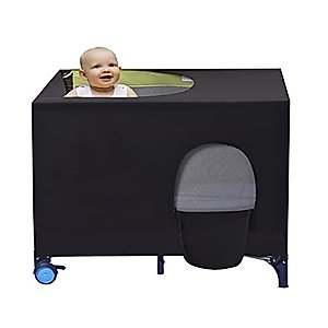 LYFFXYH Crib Tent Cover Pack and Play Blackout Cover Slumberpod for Pack n Play Blackout Crib Cover for Indoor Outdoor Napping Playing Sleeping Block Out 85% Light