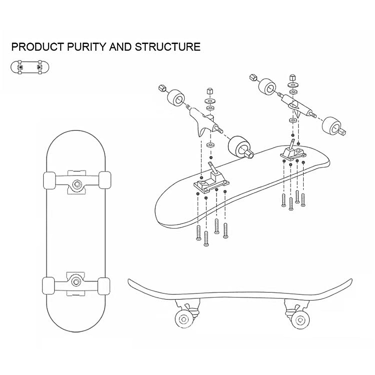 Maple Wooden Finger Skateboard, Professional Fingerboards Wheels with Bearings, Mini Fingerboard Finger Toy for Adults and Kids (AA6)