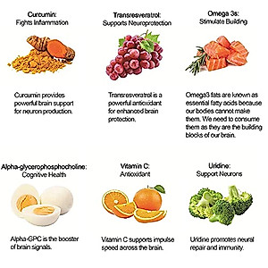 Kids Nutritional Brain Supplement- Boost Child Memory, Focus, Calmness- Support Brain, Immune, Vision, Heart Health- Omega Fish Oil DHA, Vitamin C, Turmeric, Resveratrol- Liquid Squeeze Pouch (1 Box)