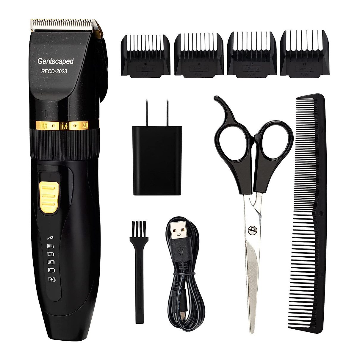 Professional Rechargeable Hair Clippers for Men,Gentscaped Hair Trimmers Cordless Precision Power,Barber Shavers Hair Cutting Kit,Titanium Steel Blade and LED Digital Display