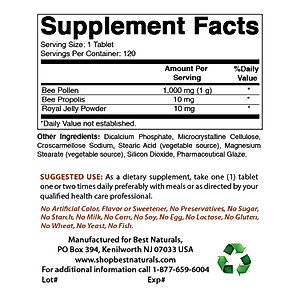 Best Naturals Bee Pollen Complex 1000 mg & Magnesium Chloride 520 mg
