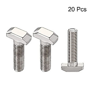 uxcell M8x30mm T-Slot Drop-in Stud Sliding Bolt Screw Carbon Steel for 40 Series Aluminum Profile 20pcs