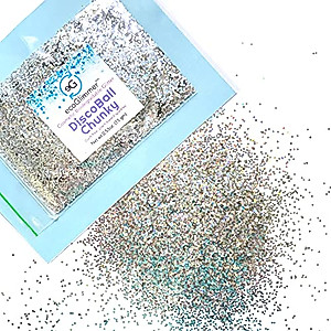 EcoGlimmer "DiscoBall Chunky" Cosmetic Biodegradable Eco Glitter - Plant-Based, Eco-Friendly Glitter Blend for Face, Body, Hair, Nails, and DIY Crafts - 15 Grams (1/2 Ounce)