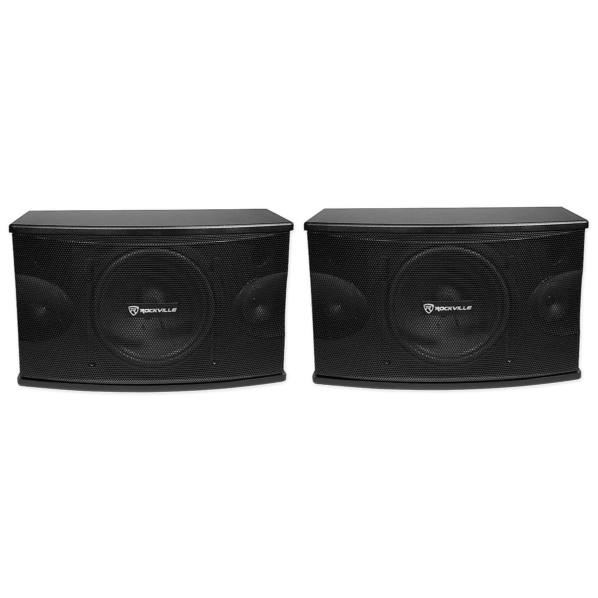 Pair Rockville KPS10 10" 3-Way 1200 Watt MDF Karaoke/Pro Speakers+Tripod Stands