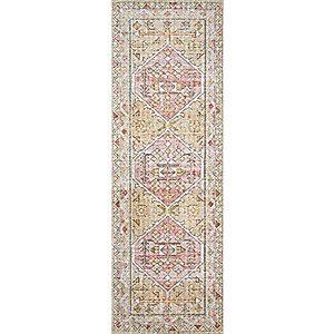 Loloi II Skye Collection SKY-04 Gold / Blush, Traditional 7'-6" x 9'-6" Area Rug