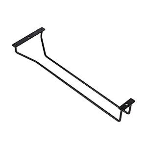 Dianoo 2pcs Wine Glass Rack Under Cabinet Black, Metal Wine Glass Holder, Stemware Rack Under Shelf, Wine Glasses Storage Hanger, 35.5cm