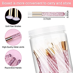 30pcs Lash Shampoo Brushes,Eyelash Extension Cleanser Brush,Nose Pore Deep Cleaning Brush,Lash Shampoo Brushes,Soft facial makeup remover brush for facial cleansing with boxed (30pcs（purple sequins）)