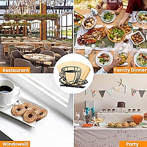 Paper Napkin Holder Stand for Kitchen Tables and Counter Tops | Black Galvanized Napkin Caddy | Coffee House Restaurant Décor (Coffee Cup)