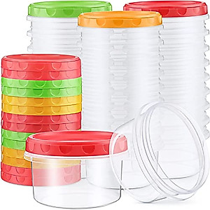 36 Pack Freezer Storage Containers with Lids, Reusable Twist Top Containers for Soup, Round Wide Mouth Lunch Jars, Freezer Deli Containers (8 oz)