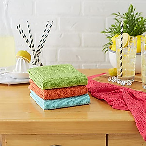 DII Basic Barmop Collection Multi-Purpose Cleaning, Dishtowel Set, Bright, 4 Piece