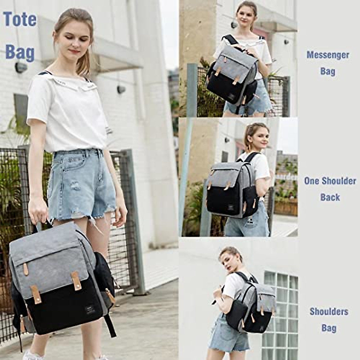 Cinkerr Diaper Bag Backpack for Mom, Large Backpack for Baby Boys/Girls, Portable Travel Mommy Bag with 3 Insulated Pockets, Baby Shower Gifts, Baby Registry Search Essentials for New Dads/Moms