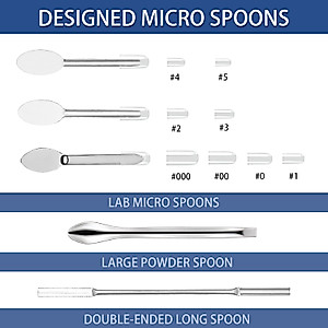 ZIGMEEY 15 Piece Capsule Filling Machine Kit for Pill Filler - All Sizes 000 00 0 1 2 3 4 5, Micro Lab Spoons, Herb Powder Tamper Tool, Spatula Scoop, Versatile for Medication & Supplements
