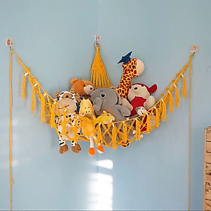 Yinuoday Toy Hammocks Wall Corner Hanging Storage Net Organizer Stuffed Animal Hammock Great Decor while Neatly Organizing Toys and Stuffed Animals