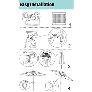 WAHHWF 10x6.5FT Garden Parasol Umbrella with Solar Lights, Rectangular Large Patio Table Umbrella, Deck Pool Outdoor Market Umbrella with Tilt and Crank (Color : Brown)