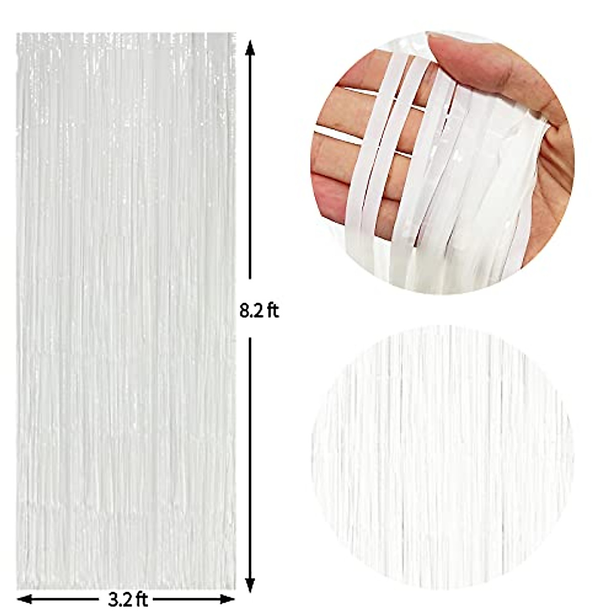 3 Pack Foil Fringe Backdrop Curtains Party Decoration - Tinsel Party Door Fringe Curtain Backdrop for Birthday Bachelorette Party Engagement Graduation Decoration (Sequins Light Blue)