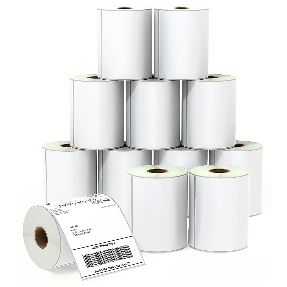 BETCKEY - 4" x 6" (102 mm x 152 mm) Shipping Labels Compatible with Zebra & Rollo Label Printer(not for dymo 4XL), Premium Adhesive & Perforated [12 Rolls, 3000 Labels]