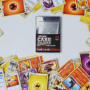 Semi Rigid Card Holders – 50 Card Holders for Trading Cards and 50 Penny Sleeves – Baseball Card Protectors - Baseball Card Sleeves -3-5/16" x 4-7/8" Including 1/2" Lip - Trading Card Sleeves