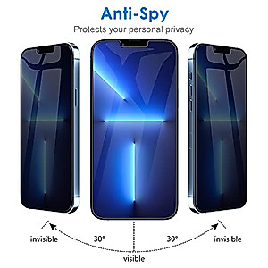 JETech Privacy Screen Protector for iPhone 13 Pro Max 6.7-Inch, Anti Spy Tempered Glass Film, 2-Pack