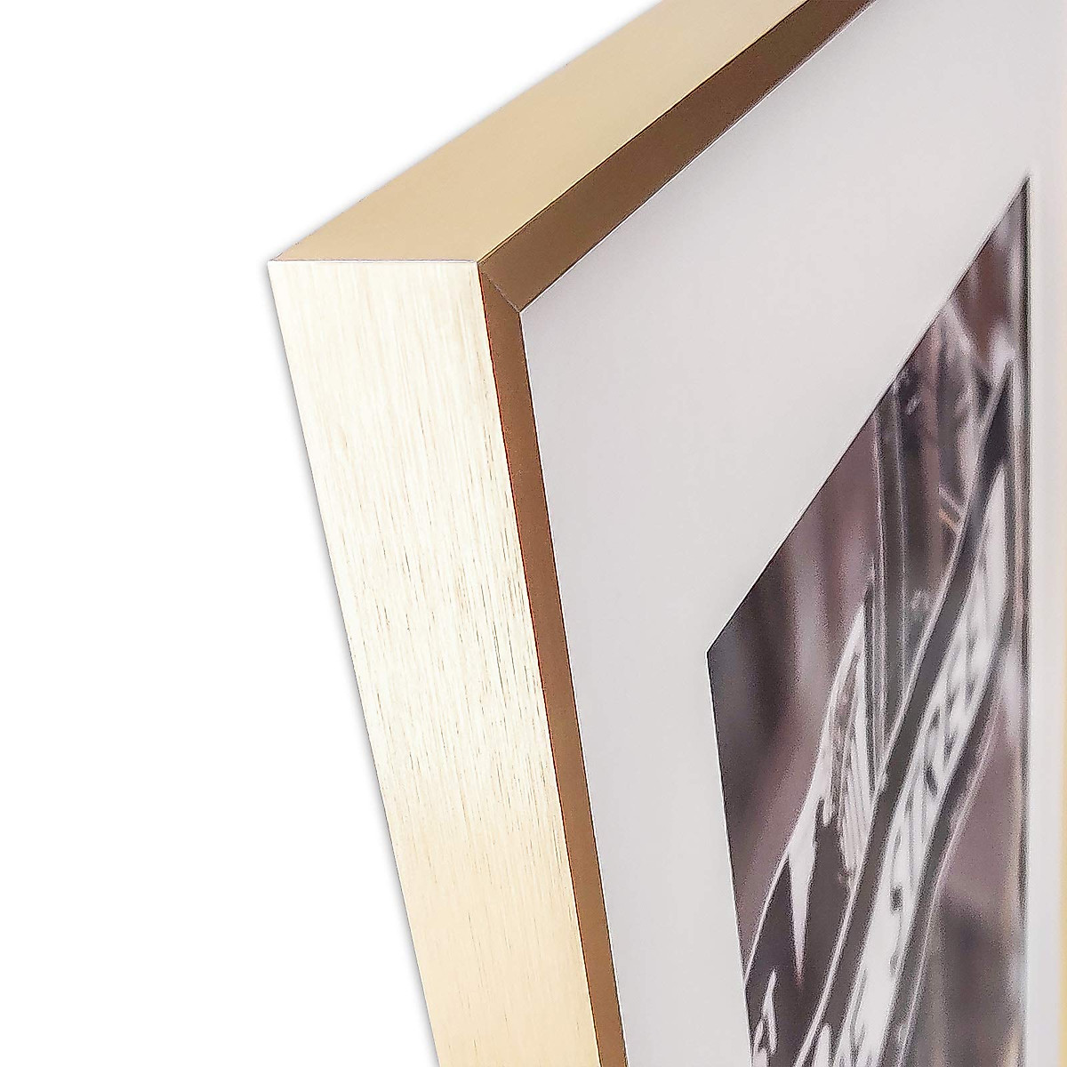 TheDisplayGuys - Contemporary Aluminum Picture Frame - Tempered Glass - 16x20 matted to 11x14 - Gold - Wall Hanging