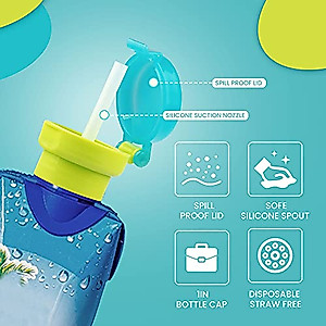 ORYOUGO 2 Pack Portable Spill Proof Juice Soda Water Bottle Twist Cover Cap Safe Drink Straw Sippy Cap