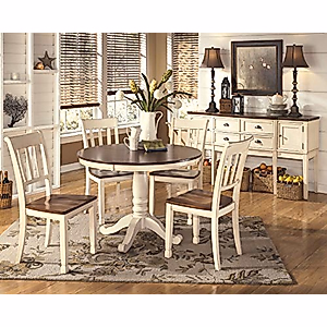 Signature Design by Ashley Whitesburg Cottage Rake Back Dining Chair, 2 Count, Brown & White